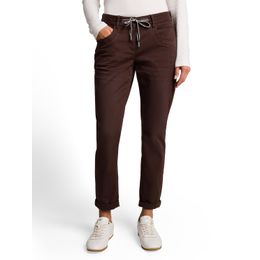 Tom Tailor Damen 7/8-Hose "Tom Tailor Tapered", braun, Gr. 36, Web, Obermaterial: 92% Baumwolle, 5% Polyester, 3% Elasthan. Futter: 100% Baumwolle,