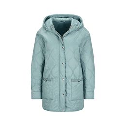 GOLDNER Damen Steppjacke "Kurzgr&ouml;&szlig;e Stilvolle &Uuml;bergangsjacke mit Kapuze", gr&uuml;n, Gr. 22, Obermaterial: 100% Polyamid PA., Jacken, B&auml;nder an der