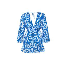 Trendyol Curve Kleid Damen Gr&ouml;&szlig;e 44 blau / wei&szlig; Sommerkleid