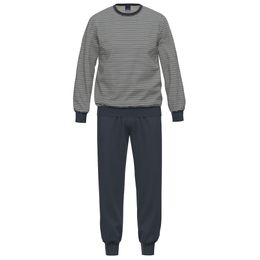 Ammann Herren Pyjama "Herren Pyjama lang, Rundhals Nightwear / Frottee", Gr. 52, blau, Obermaterial: 100% Baumwolle CO., Homewear-Sets