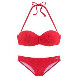Buffalo Set: B&uuml;gel-Bandeau-Bikini 'Romance' rot Gr. 42 Cup D. Mit B&uuml;gel Und Mit Seitlichen St&auml;bchen