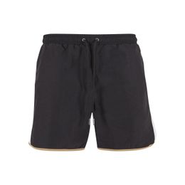 Urban Classics Herren Badeshorts "Urban Classics Retro Look Swim Shorts", schwarz, Gr. 4XL, 100% Nylon, Badehosen