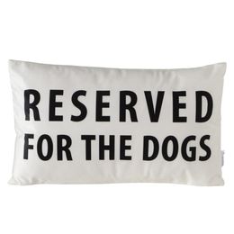 Boltze Kissen Reserved for the dogs 50 x 30 x 12 cm, schwarz, wei&szlig;