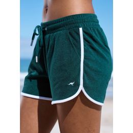 Kangaroos Damen Relaxshorts, Gr. 52, gr&uuml;n, Frottee, Obermaterial: 50% Baumwolle, 48% Polyester, 2% Elasthan, unifarben, Basic, Hosen, mit sportlichem