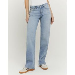 Tally Weijl Damen Straight-Jeans "SPADEPOLKIS", blau, Gr. 38, clean, Denim/Jeans, Obermaterial: 99% Baumwolle, 1% Elasthan, Jeans, elastisch, tief
