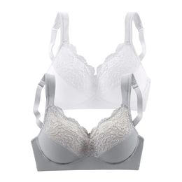 PETITE FLEUR BY LASCANA Soft-BH grau Gr. 105C. Ohne B&uuml;gel