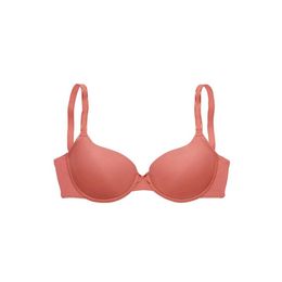 Lascana Schalen-BH ', T-Shirt-BH, B&uuml;gel-BH, Ela - perfect basic' orange Gr. 90A. Mit Schleife. Mit B&uuml;gel