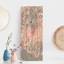 Bilderwelten Holzbild originell rosa Abstrakt Aquarell - Err&ouml;ten I - Deko Wohnzimmer Schlafzimmer