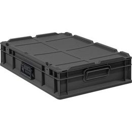 Sch&auml;fer Shop Sch&auml;fer Shop Pure Eurokoffer Portable Serie Economy, geschlossen, mit Deckel, Kunststoff, B 600 x T 400 x H 135 mm, 23 l, anthrazit
