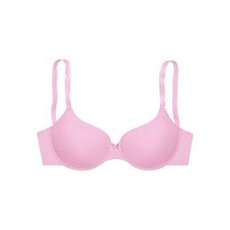 Lascana Schalen-BH ', T-Shirt-BH, B&uuml;gel-BH, Ela - perfect basic' pink Gr. 70E. Mit Schleife. Mit B&uuml;gel