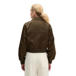 Marc O'Polo MARC O'POLO Damen Blousonmossy earth, Gr. 32, Web, Obermaterial: 100% Polyester, Jacken, im Aviator-Stil regular aus recyceltem Shiny-Polyester-Twill