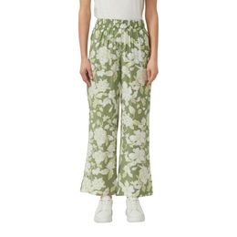 s.Oliver Damen Culotte, gr&uuml;n, Gr. 40, bedruckt, Web, Obermaterial: 84% Viskose, 16% Polyamid, Hosen, weite Passform, flie&szlig;ende Qualit&auml;t