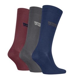 Levi's LEVI'S Herren Socken "LEVIS REGULAR CUT BW LOGO RECYCL CO 3P", Gr. 43blau, grau, rot, Baumwollmischung, Socken, mit breitem Logobund