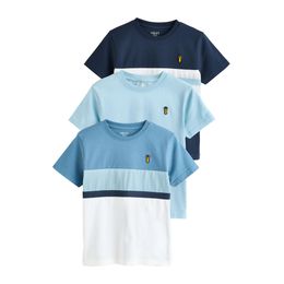 next T-Shirt Jungen Gr&ouml;&szlig;e 140 blau / navy / hellblau / wei&szlig;