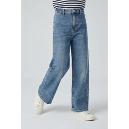 s.Oliver JUNIOR M&auml;dchen Weite Jeans, blau, Gr. 152, unifarben, Denim/Jeans, Obermaterial: 79% Baumwolle, 20% Polyester, 1% Elasthan, Jeans, mit