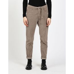 Gang Damen Cordhose "94AMELIE JOGGER", beige, Gr. 30, unifarben, 60% Baumwolle, 38% Lyocell, 2% Elasthan, Hosen, im 5-Pocket-Style