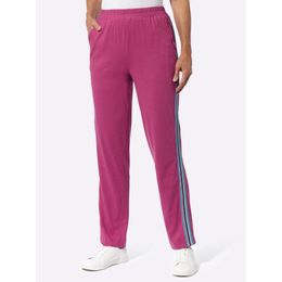 Damen Schlupfhose, lila, Gr. 46, unifarben, 100% Baumwolle, Hosen