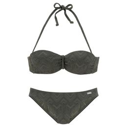 Buffalo Set: B&uuml;gel-Bandeau-Bikini 'Romance' gr&uuml;n Gr. 38 Cup C. Mit B&uuml;gel Und Mit Seitlichen St&auml;bchen