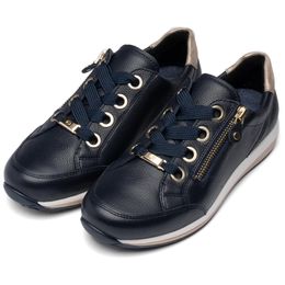 Ara Damen Keilsneaker "OSAKA", Gr. 2,5, blau, Glattleder, Schuhe, Freizeitschuh, Halbschuh, Schn&uuml;rer in Komfortweite H (= sehr weit)