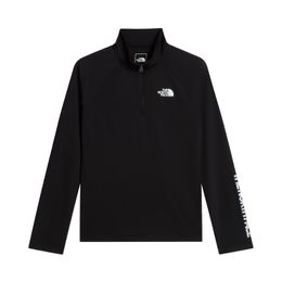 The North Face Jungen Funktionsshirt, schwarz, Gr. S, unifarben, Obermaterial: 100% Polyester, Shirts, f&uuml;r Kinder, mit Rei&szlig;verschluss, Langarm,