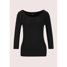 Madeleine Mode MADELEINE Damen 3/4-Arm-Shirt "Blusenshirt Halbarm Viskose-Oberteil f&uuml;r Damen", schwarz, Modern, Gr. 40, Obermaterial: 95% Viskose CV. 5% Elasthan