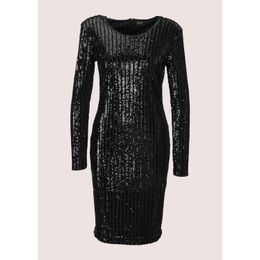 Madeleine Mode MADELEINE Damen Sommerkleid "Etuikleid Glamour&ouml;ses Pailettenkleid mit Rundhalsausschnitt", schwarz, Modern, Gr. 40, Obermaterial: 96% Polyester PES.