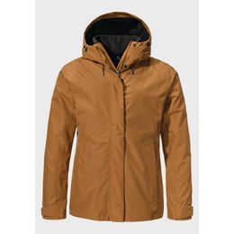 Sch&ouml;ffel SCH&Ouml;FFEL Damen Doppeljacke "3in1 Jacket Style Okere WMS", braun, Gr. 44, Aussenjacke Oberstoff: Aussenseite: 100% Polyester. (Membran: