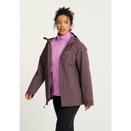 Jack Wolfskin Damen 3-in-1-Funktionsjacke "MOONRISE 2 3IN1 JKT W", braun, Gr. XL, Obermaterial: 100% Polyester. Futter: 100% Polyester. Innenfutter:
