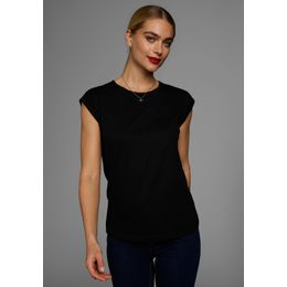 Boysen's BOYSEN'S Damen T-Shirt "in vielen Farben & gro&szlig;en Gr&ouml;&szlig;en", schwarz, Basic, Gr. 48, clean, unifarben, Jersey, Obermaterial: 50% Baumwolle, 50%