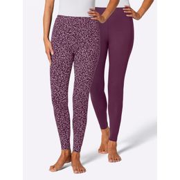 Damen Leggings, Gr. 18, rot, 95% Baumwolle, 5% Elasthan, unifarben, Hosen
