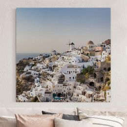 Bilderwelten Akustikbild Oia Panorama