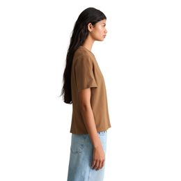 Marc O'Polo Damen T-Shirt "aus Organic Cotton"umbra braun, Basic, Gr. XS, MARC O'POLO DENIM, bedruckt, Obermaterial: 100% Baumwolle, Shirts
