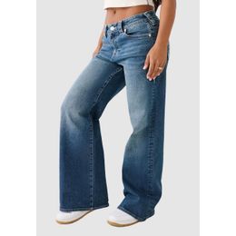 True Religion Damen Loose-fit-Jeans "BOBBI BAGGY JEAN"schwarz wash, Gr. 30, Abriebeffekte, Denim/Jeans, Obermaterial: 99% Baumwolle, 1% Elasthan,