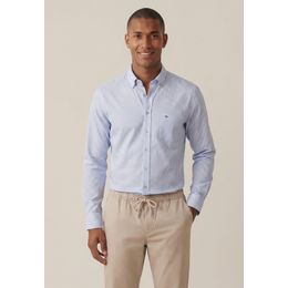 Fynch-Hatton Herren Langarmhemd, blau, Gr. XL, kariert, Web, Obermaterial: 100% Baumwolle, Hemden, bequeme Passform, aus reiner Baumwolle, mit