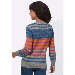 Casual Looks Damen Stehkragenpullover "Langarm-Pullover", bunt, Gr. 48, gemustert, mehrfarbig, 50% Baumwolle, 50% Polyacryl, Pullover