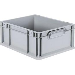 Sch&auml;fer Shop Sch&auml;fer Shop Pure Eurobox Serie Economy, Griffe geschlossen, Kunststoff, B 400 x T 300 x H 170 mm, 16 l, grau