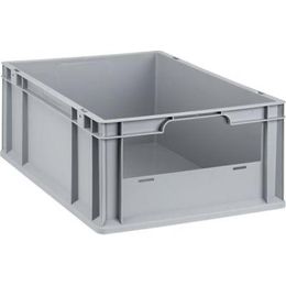 Sch&auml;fer Shop Sch&auml;fer Shop Pure Eurobox Serie Economy, Front offen, Kunststoff, B 600 x T 400 x H 220 mm, 44 l, grau