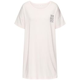 s.Oliver Damen Sleepshirt, Gr. 36, rosa, Single Jersey, Obermaterial: 50% Baumwolle, 50% Viskose, bedruckt, Kleider, in Mini-L&auml;nge