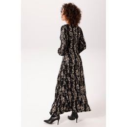 Aniston CASUAL Damen Maxikleid, schwarz-wei&szlig;, Gr. 40, bedruckt, gemustert, Jersey, Obermaterial: 95% Viskose, 5% Elasthan, Kleider, mit raffiniertem