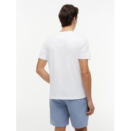 Tommy Hilfiger Herren T-Shirt "SCRIPT FLAG REGULAR TEE"wei&szlig;, Gr. S, Single Jersey, Obermaterial: 100% Baumwolle, Shirts, aus Jersey mit Flag-Grafik
