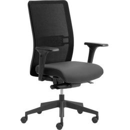 B&uuml;rostuhl WIKI, mit Armlehnen, Netz-R&uuml;cken, Gestell Kunststoff, schwarz