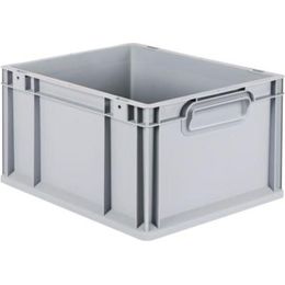 Sch&auml;fer Shop Sch&auml;fer Shop Pure Eurobox Serie Economy, Griffe geschlossen, Kunststoff, B 400 x T 300 x H 220 mm, 20 l, grau