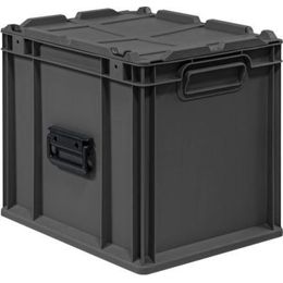 Sch&auml;fer Shop Sch&auml;fer Shop Pure Eurokoffer Portable Serie Economy, geschlossen, mit Deckel, Kunststoff, B 400 x T 300 x H 335 mm, 30 l, anthrazit