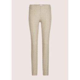 Madeleine Mode MADELEINE Damen Schlupfhose "Stoffhose Schmale Jacquardhose mit Muster", wei&szlig;, Modern, Gr. 21, Obermaterial: 51% Polyamid PA. 45% Viskose CV. 4%