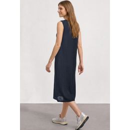 Street One Damen Midikleidschwarzest blau, Gr. 36, unifarben, Stoff, Obermaterial: 80% Polyester, 20% Baumwolle. Unterkleid: 95% Viskose, 5%
