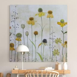 Bilderwelten Akustikbild Zarte Helenium Bl&uuml;ten