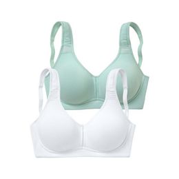 PETITE FLEUR BY LASCANA T-Shirt-BH ', BH ohne B&uuml;gel, Baumwoll-BH, Soft-BH' gr&uuml;n Gr. 75E. Ohne B&uuml;gel. Nachhaltig.