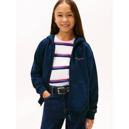 Tommy Hilfiger M&auml;dchen Sweatjacke, blau, Gr. 92, unifarben, Sweatware, Obermaterial: 80% Baumwolle, 20% Polyester, Sweatjacken, Regular fit, f&uuml;r
