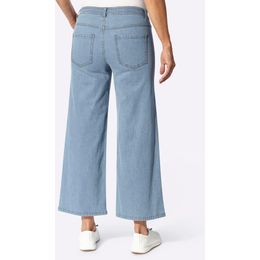 Casual Looks Damen 7/8-Jeansblau, bleached, Gr. 48, unifarben, 99% Baumwolle, 1% Elasthan, Jeans