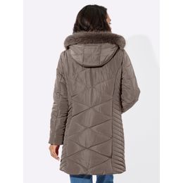 Casual Looks Damen Langjacketaupe, Gr. 38, unifarben, 100% Polyester, Fellimitat:100% Polyester, Wattierung:100% Polyester, Jacken